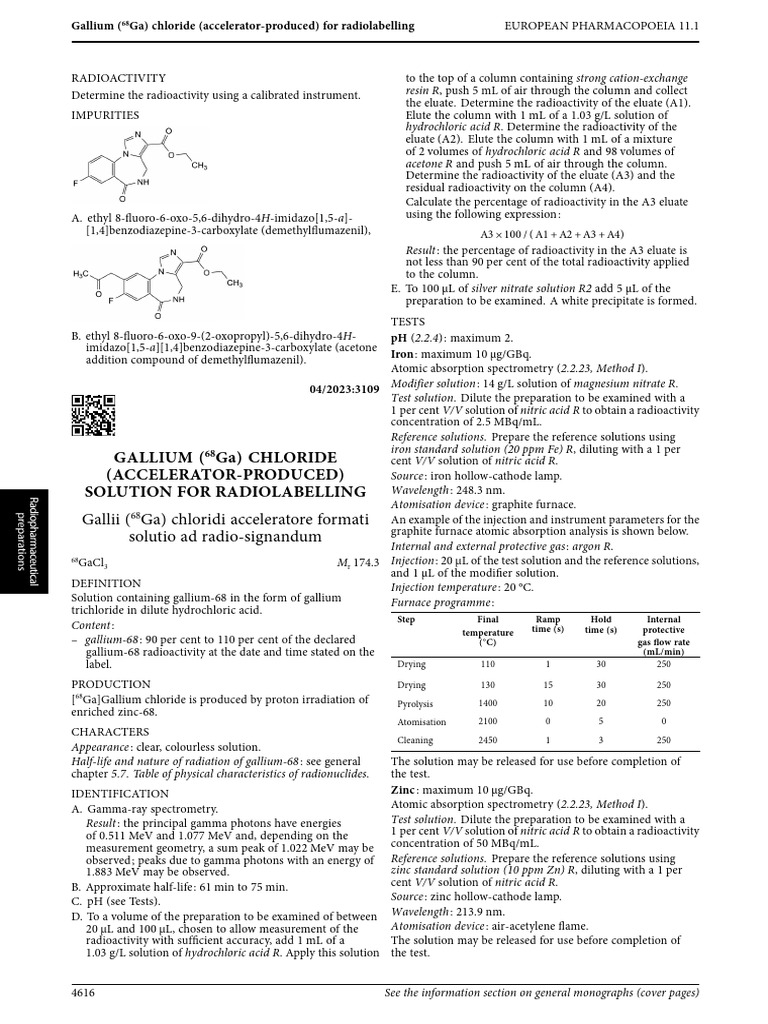 Gallium-68 Chloride for Radiolabelling | PDF | Chemical Substances | Atoms