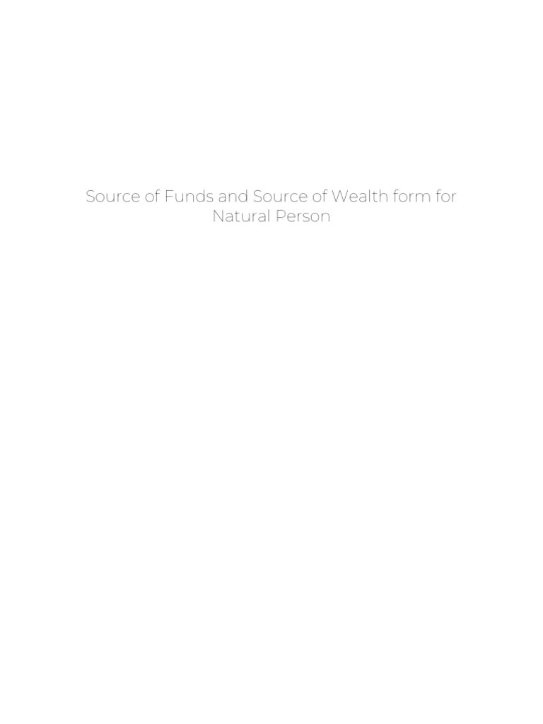 SOF - SOW Form For Natural Person | PDF | Dividend | Cryptocurrency