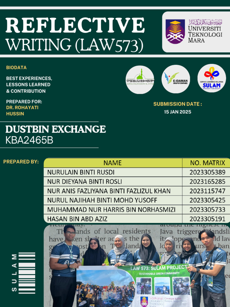 Law573-Reflective Writing (Group) | PDF | Community | Sustainability