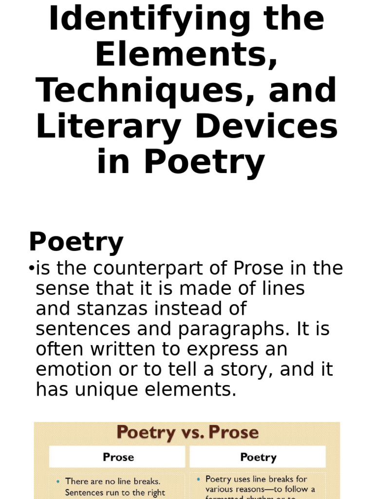 Creative Writing 2 Identifying The Elements Techniques and Literary | PDF