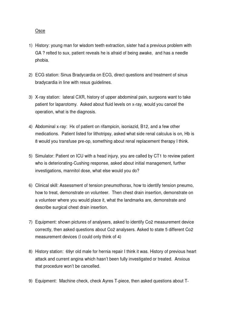 OSCE bank qs May13 | PDF | Larynx | Cardiopulmonary Resuscitation