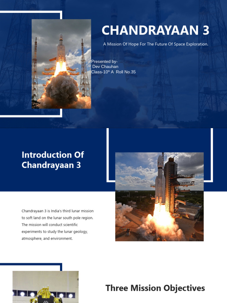 Chandrayaan 3 Presentation | PDF | Space Programs | Astronomy