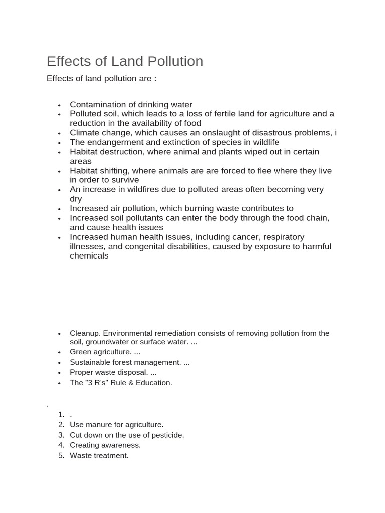 Effects of Land Pollution | PDF | Pollution | Air Pollution