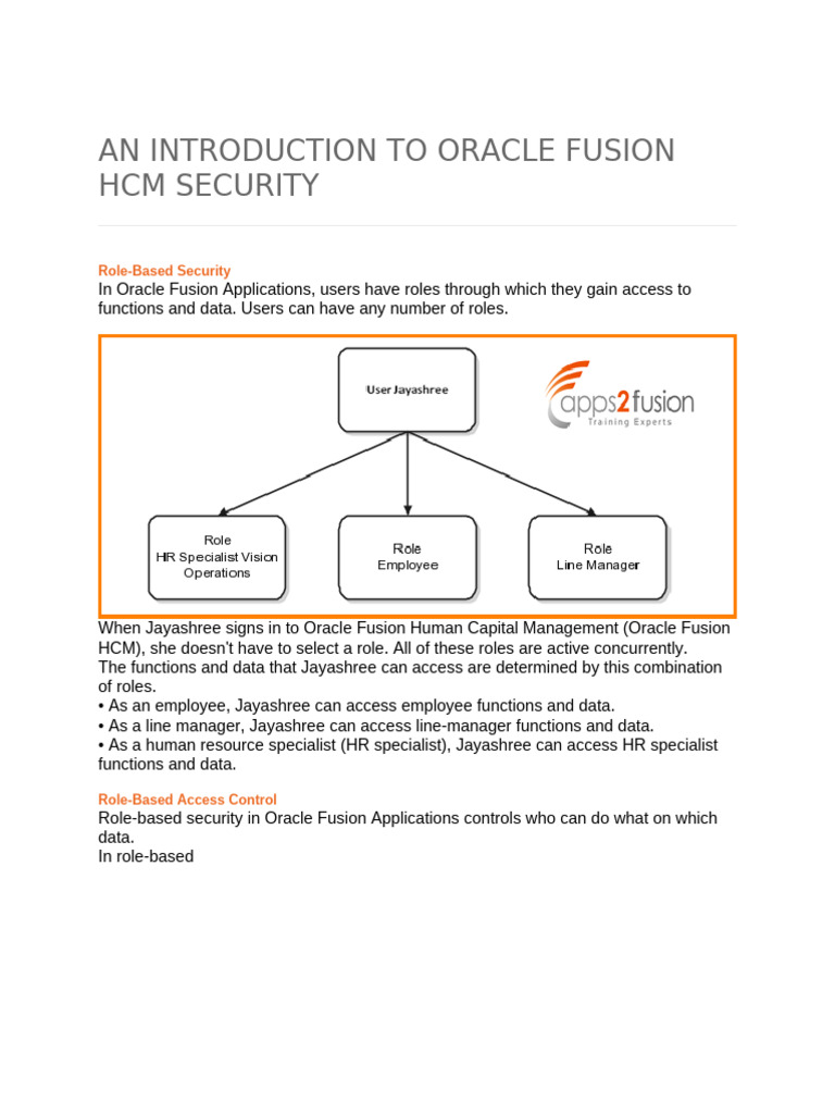 An Introduction to Oracle Fusion Hcm Security | PDF | Accounts Payable ...