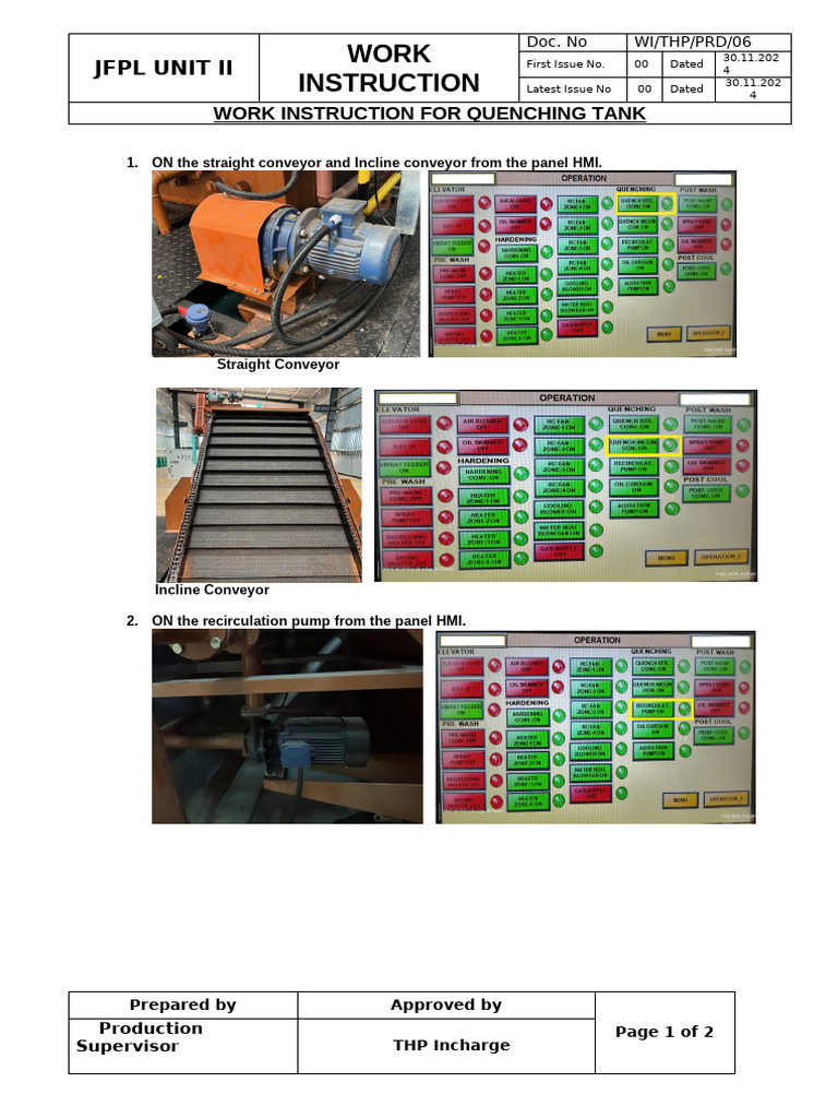 6. WI-THP-PRD-06 Work Instrcution I for Quenching Tank | PDF