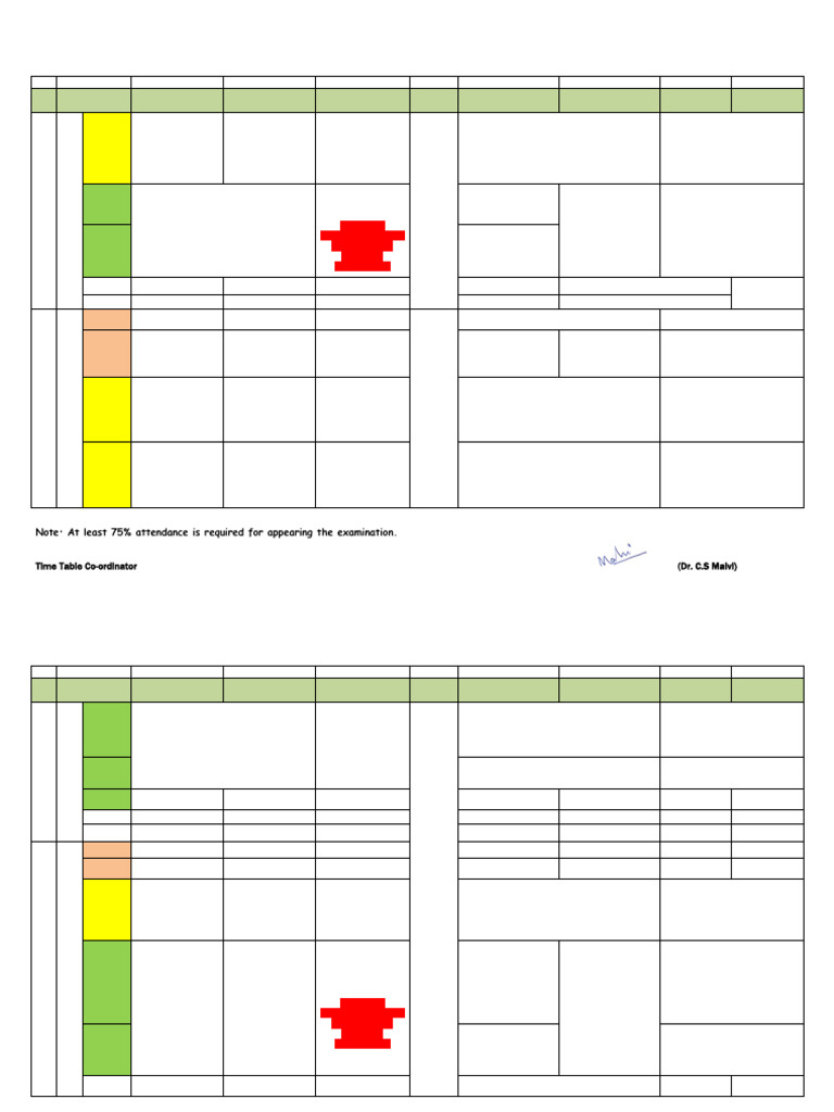 Master Time Table - R00 - Jan Jun 2025 - II, III, IV Year - Wef 21 01 2025 | PDF | Engineering ...