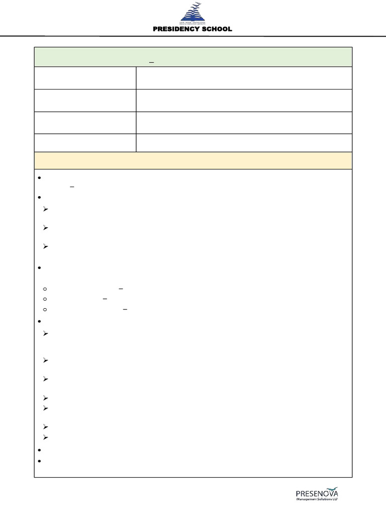 Grade 5 Project Plan Semester 1 | PDF | Science | Mathematics
