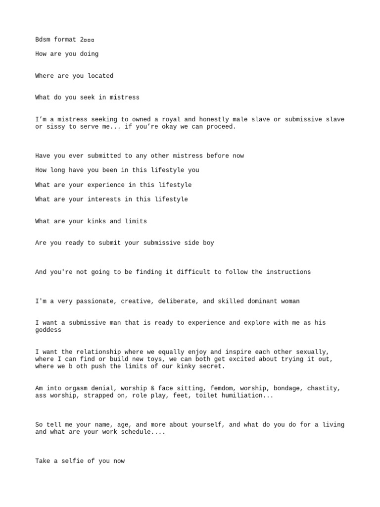 Bdsm format | PDF