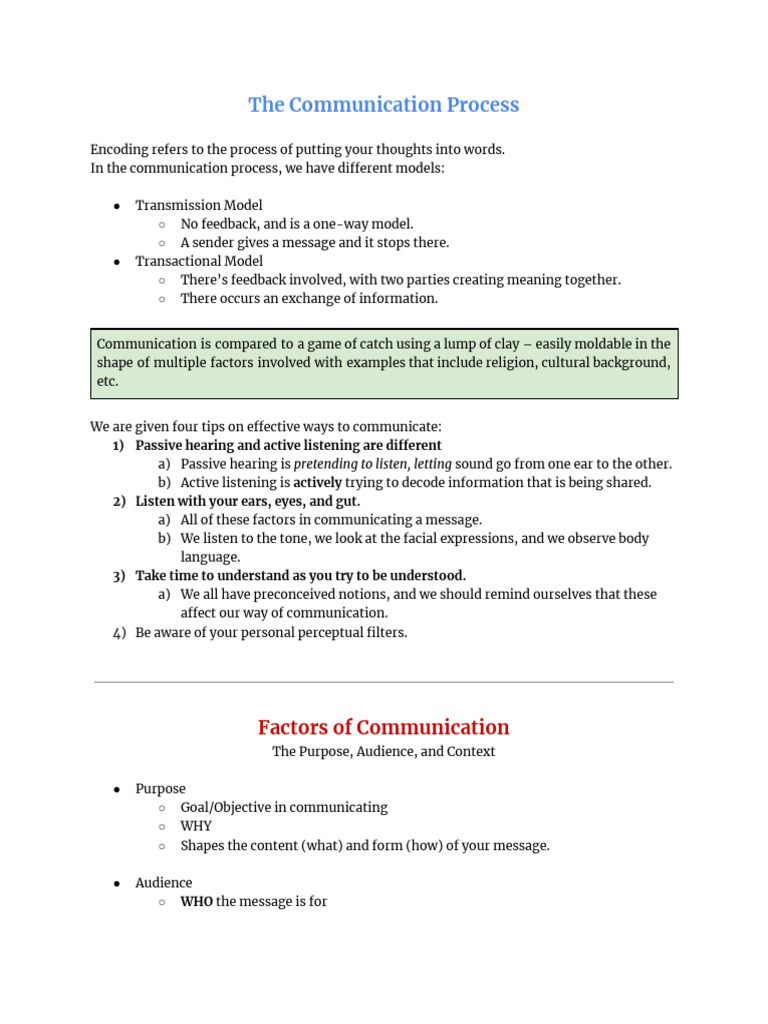 The Communication Process | PDF | Communication | Jargon