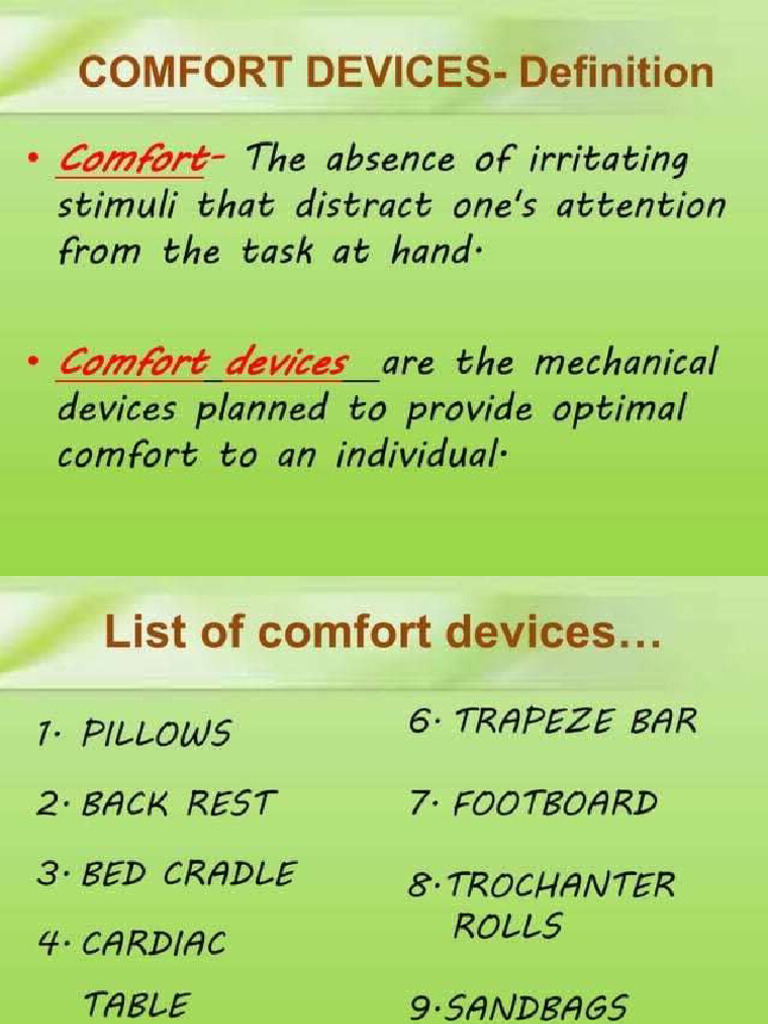 Comfort Devices | PDF