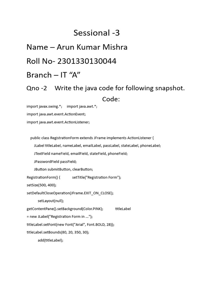 Java Registration Form Code | PDF | Cryptography | Computer Security