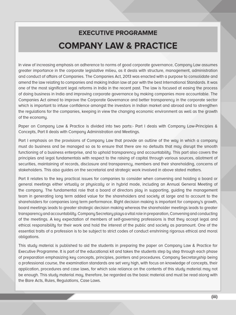Book - Company Law & Practices-3 | PDF | Corporate Governance | Governance