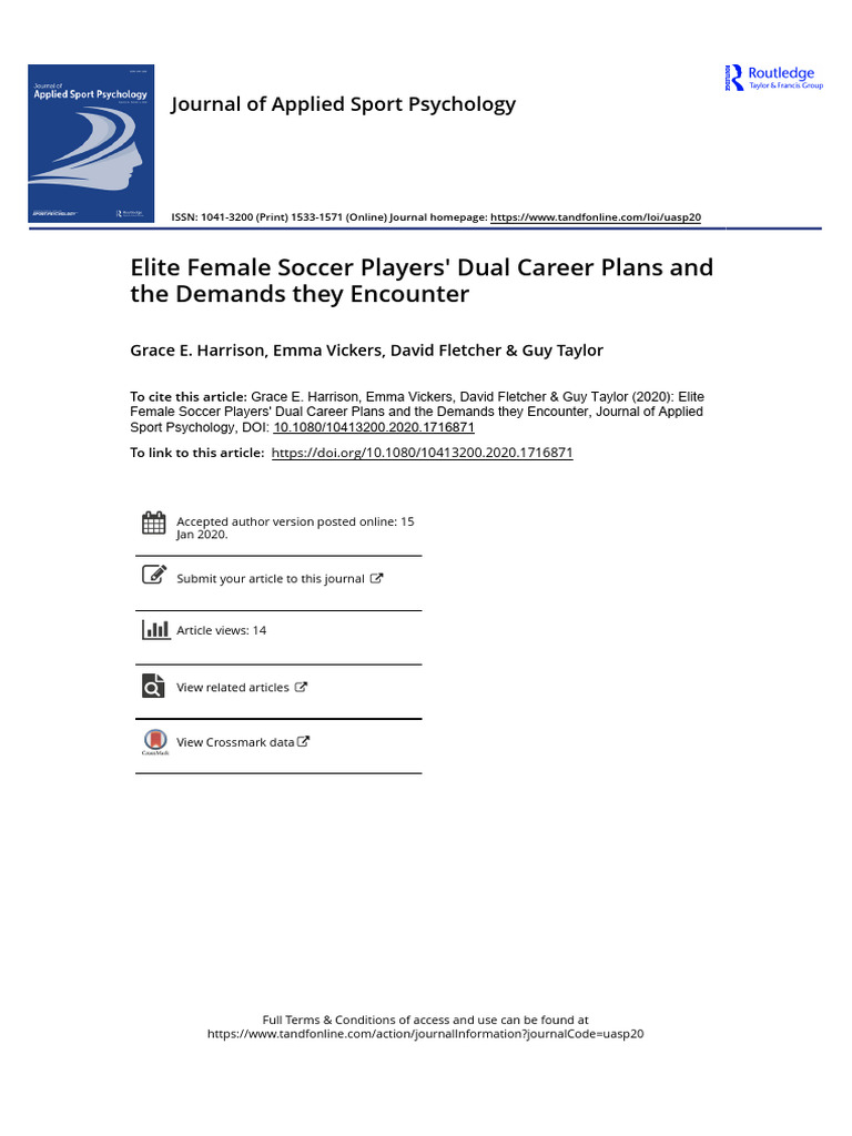 Elite Female Soccer Players' Dual Career Plans and the Demands They ...