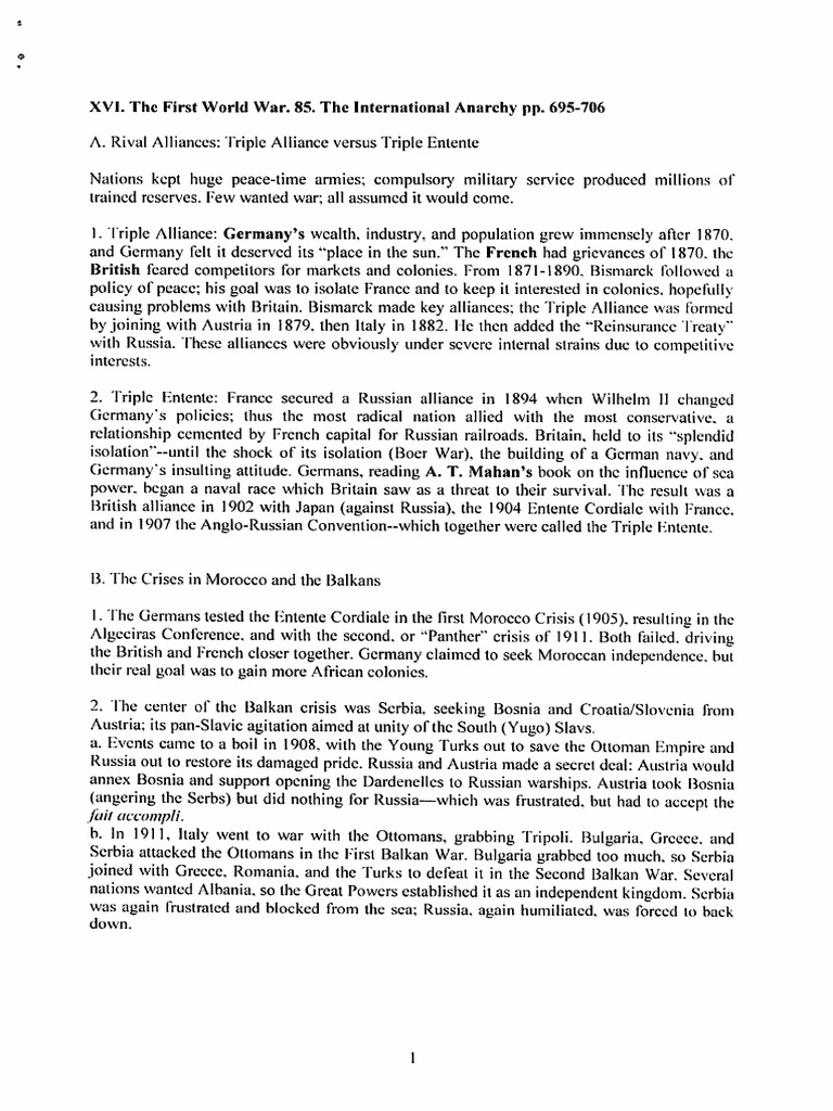 Chapter XVI The First World War | PDF