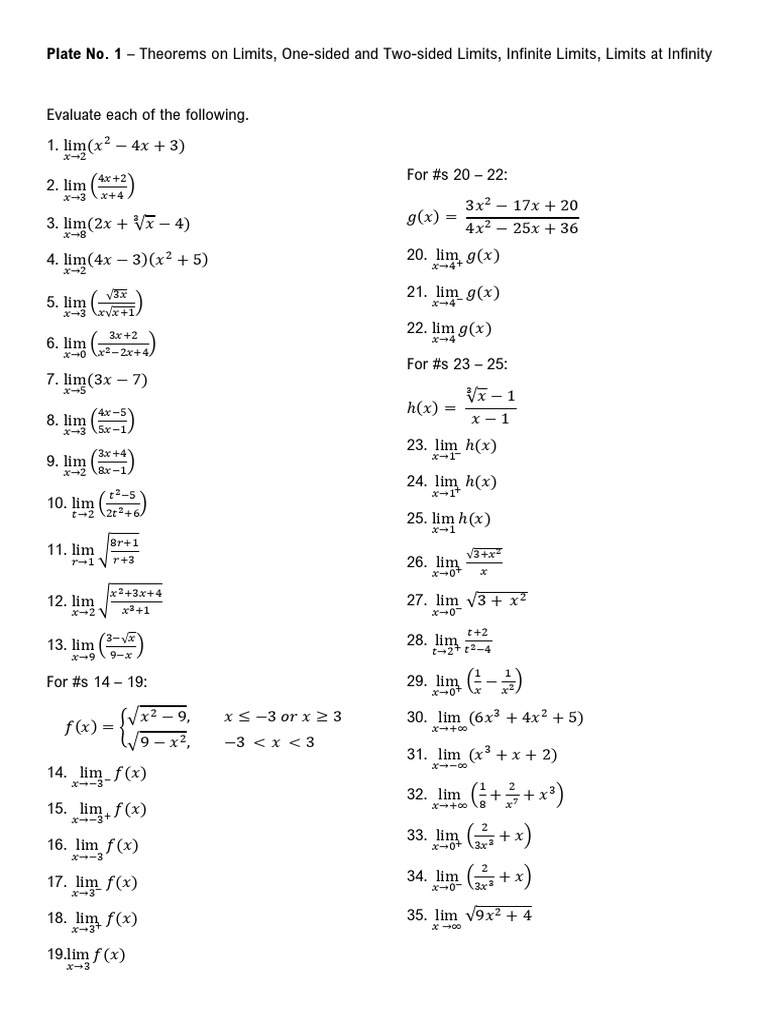 Plate-No.-1 | PDF | Mathematics | Mathematical Concepts