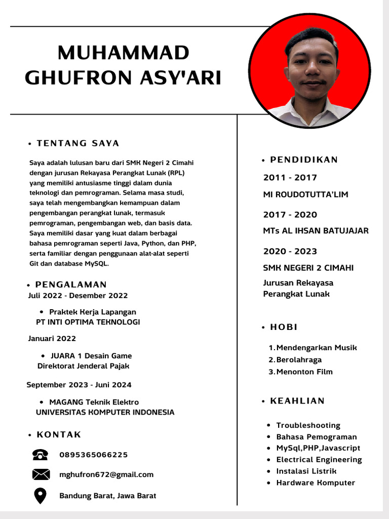 cv ghufron baru | PDF