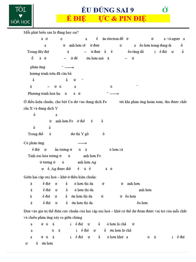 Phat Bieu Dung Sai The Dien Cuc Va Pin Dien Hoa | PDF