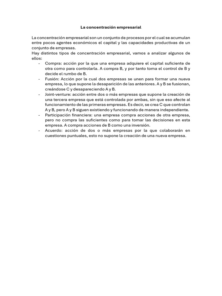 Concentración de Poder Empresarial | PDF
