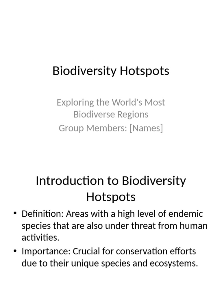Biodiversity Hotspots Presentation | PDF | Conservation Biology ...