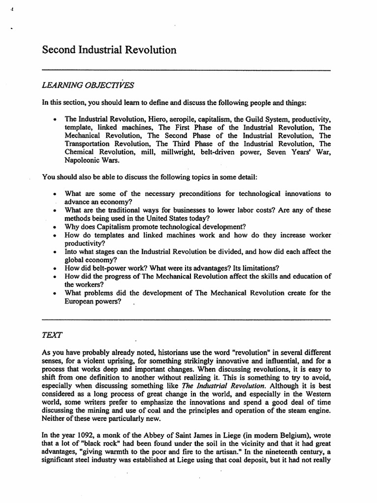 2. Lecture Second Industrial Revolution | PDF