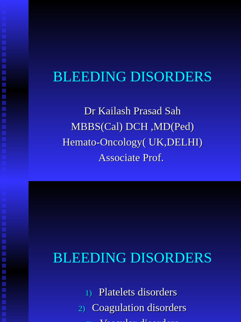 Bleeding Disorder (1) | PDF | Coagulation | Platelet