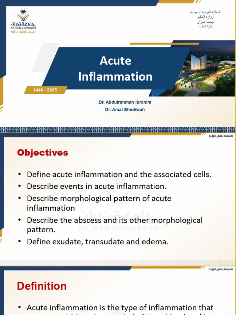 Acute Inflammation Overview and Pathology | PDF | Inflammation ...
