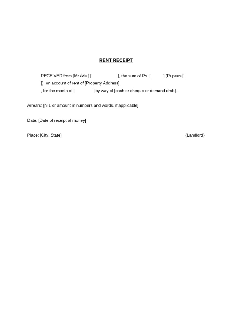 Rent Receipt | PDF