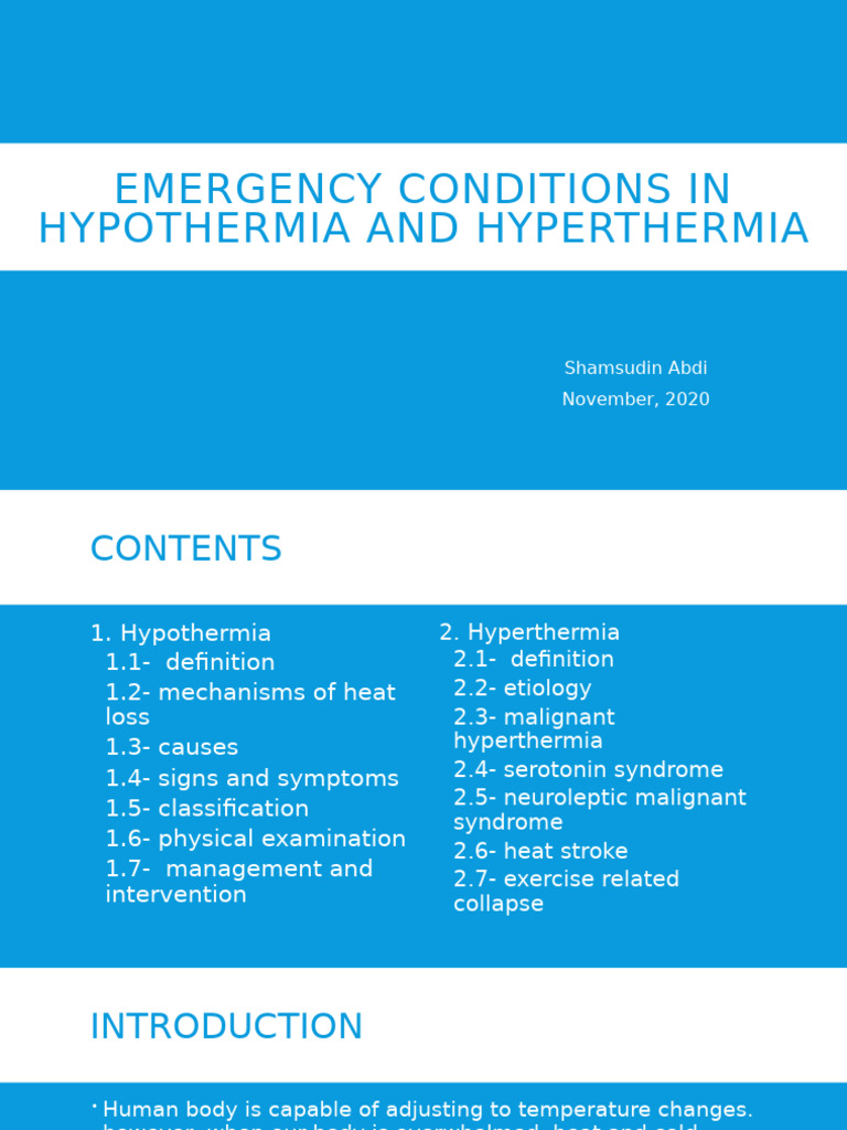 Hypo Hyperthermia | PDF | Hypothermia | Hyperthermia