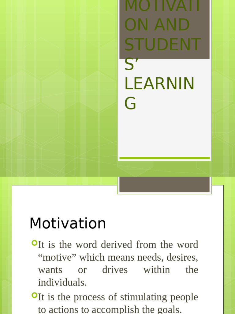 Understanding Student Motivation Factors | PDF | Teachers | Motivational