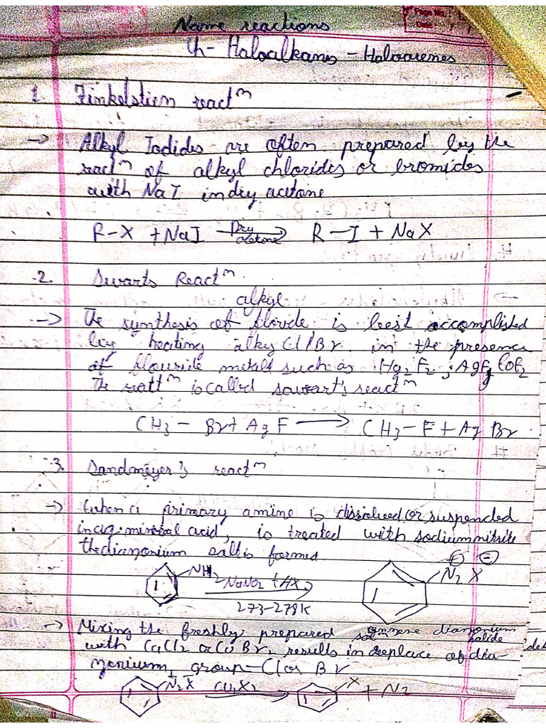 Chemistry Class 12 Imp Name Reaction | PDF