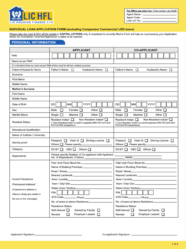 Loan Application Form Pdf