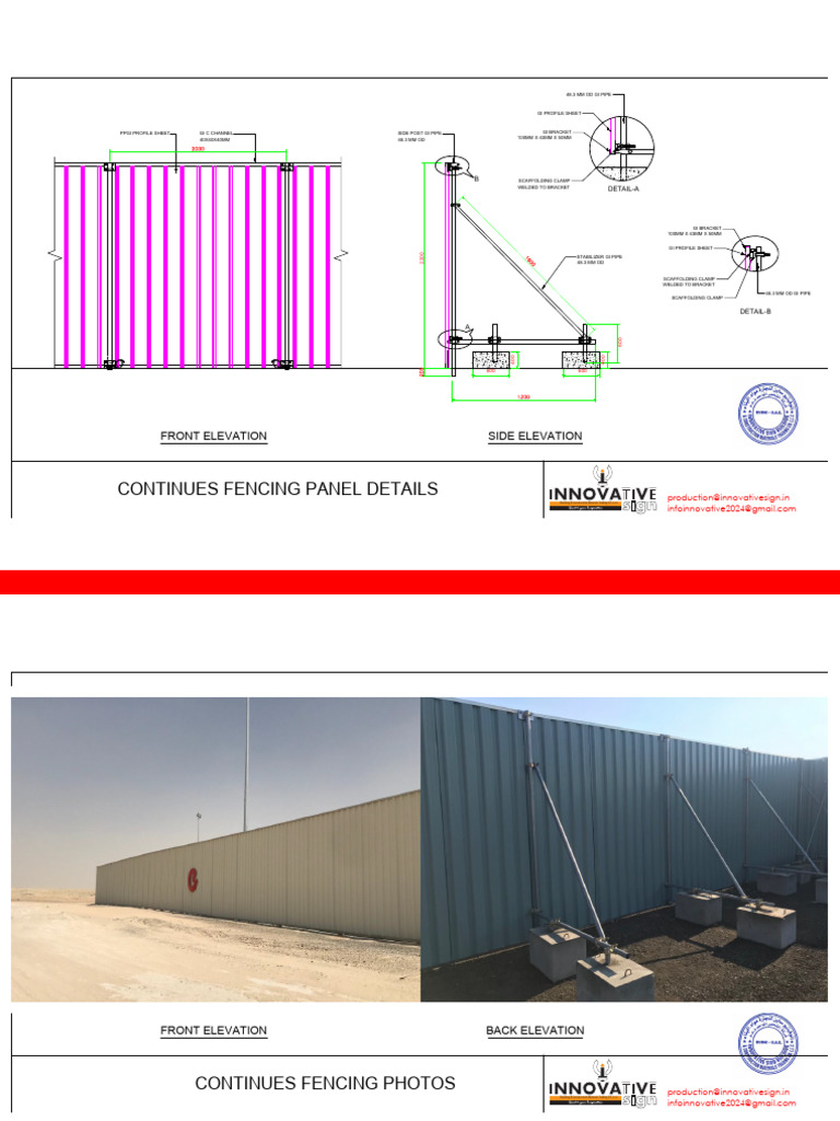 Continuous Fencing Drawing and Photos | PDF | Scaffolding | Pipe (Fluid ...