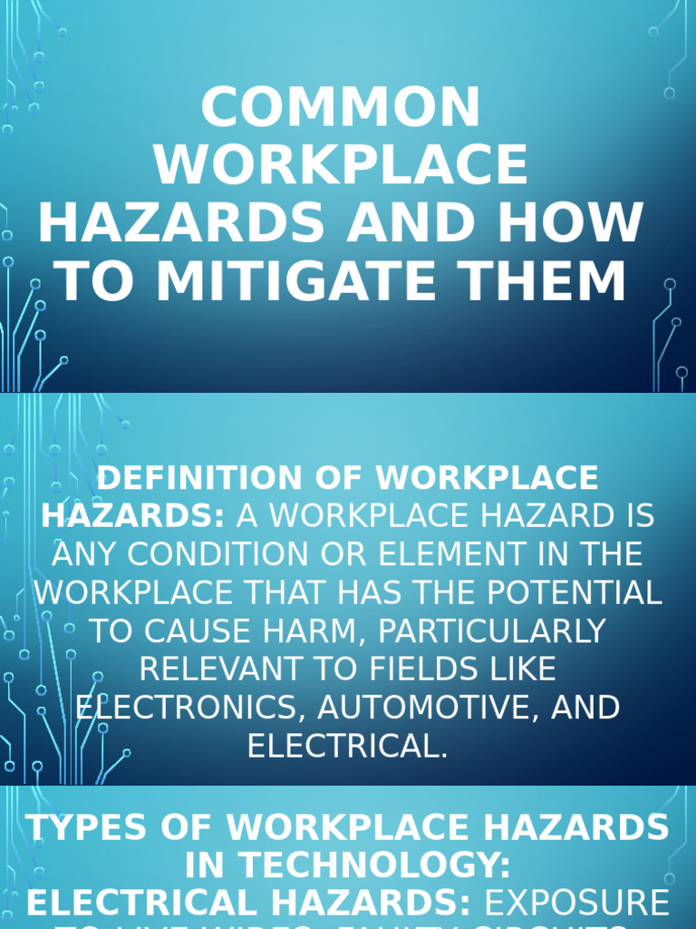 Common Workplace Hazards and How To Mitigate Them | PDF