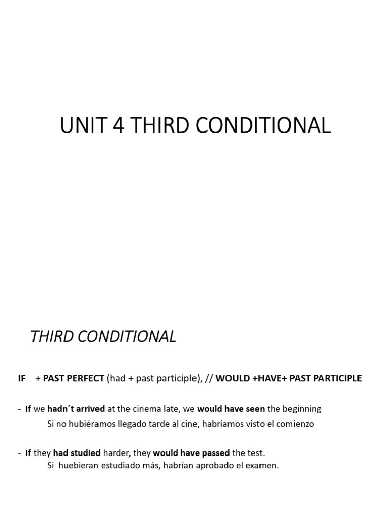 Unit 4 Third Conditional | PDF