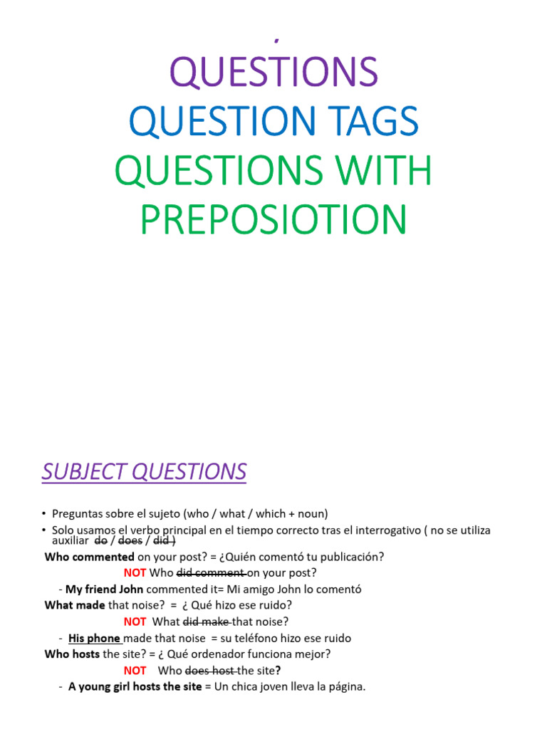 Unit 5 Grammar - Questions | PDF | Semantic Units | Linguistic Typology
