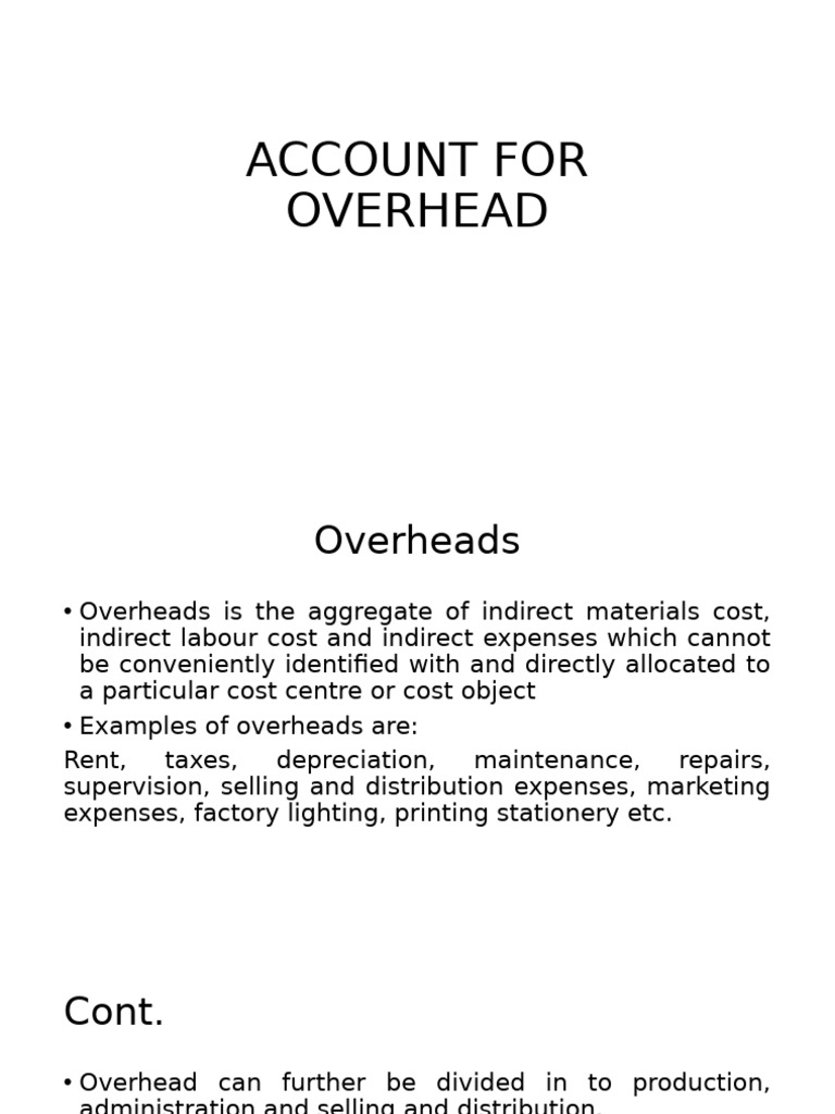 Lecture Four - Account For Overhead | PDF | Expense | Cost Of Goods Sold
