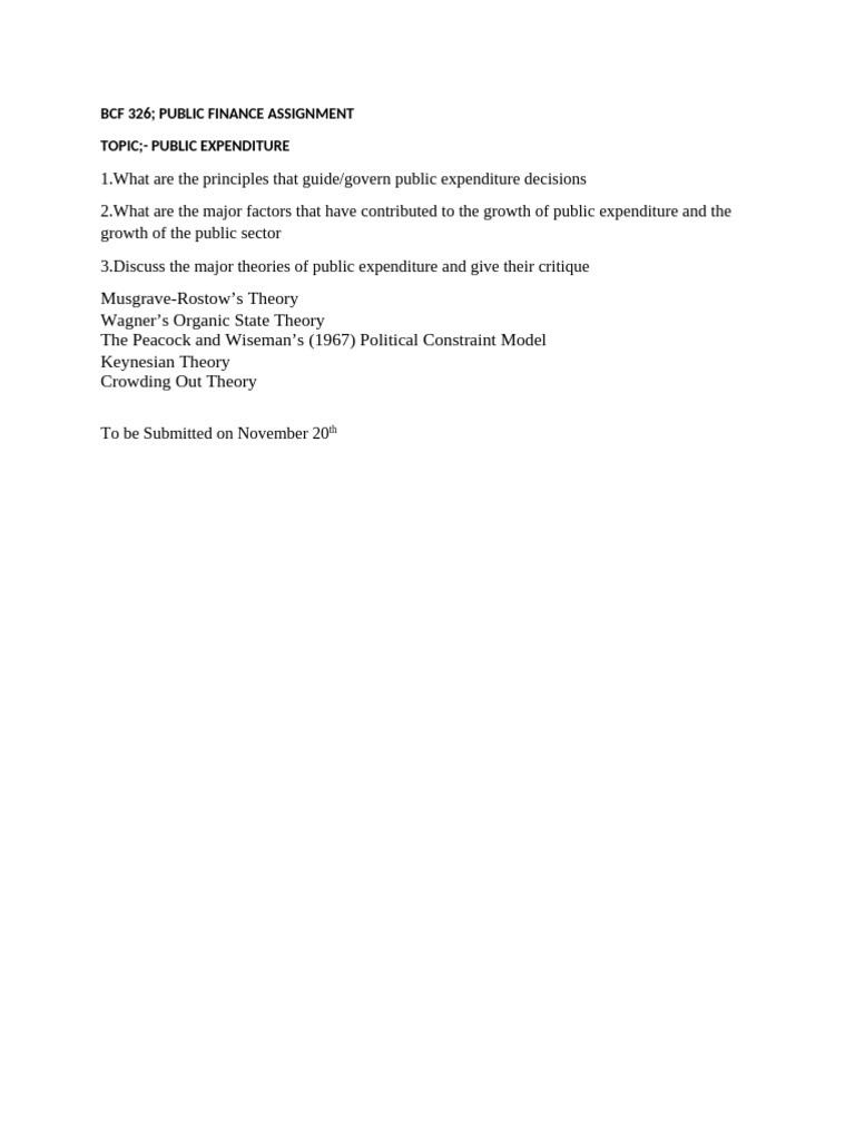 Bcf 326; Assignment | PDF