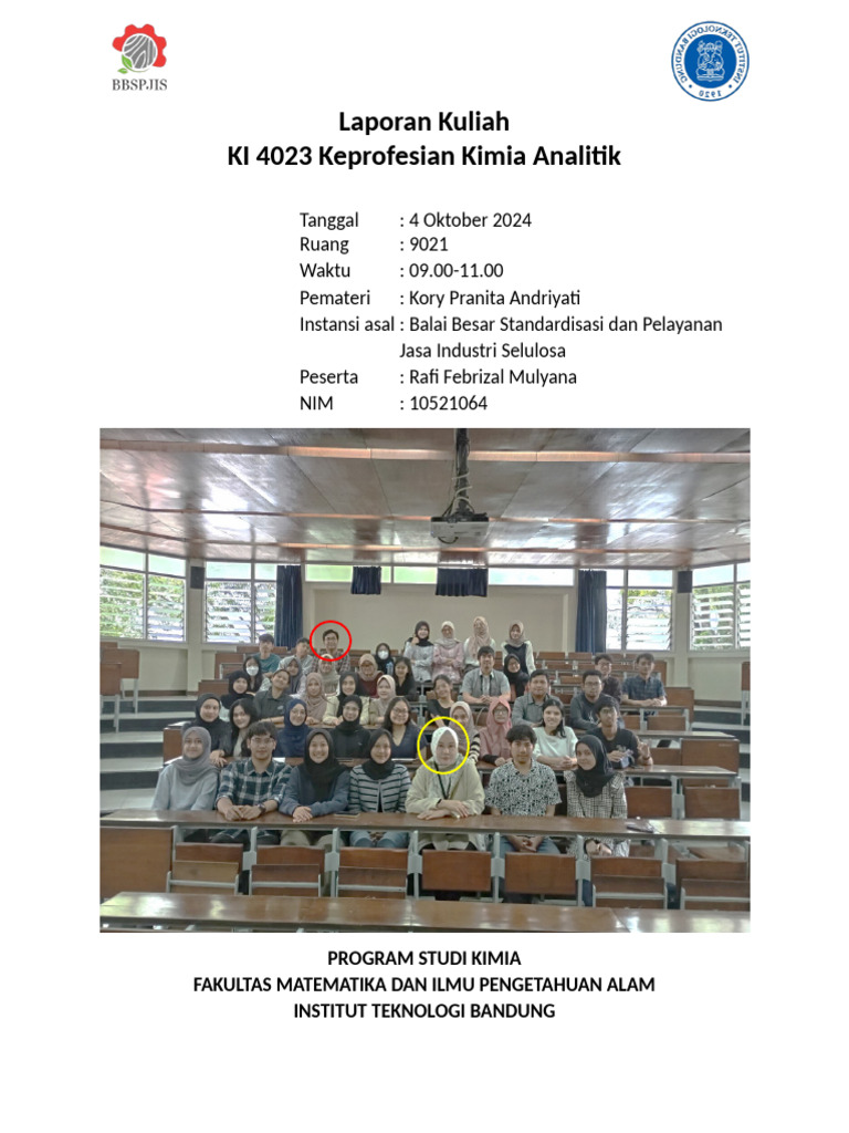 Penerapan Kimia Analitik di BBSPJIS | PDF