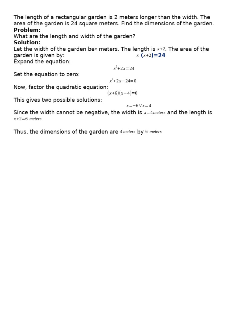 Quadratic WOrd Problem. | PDF