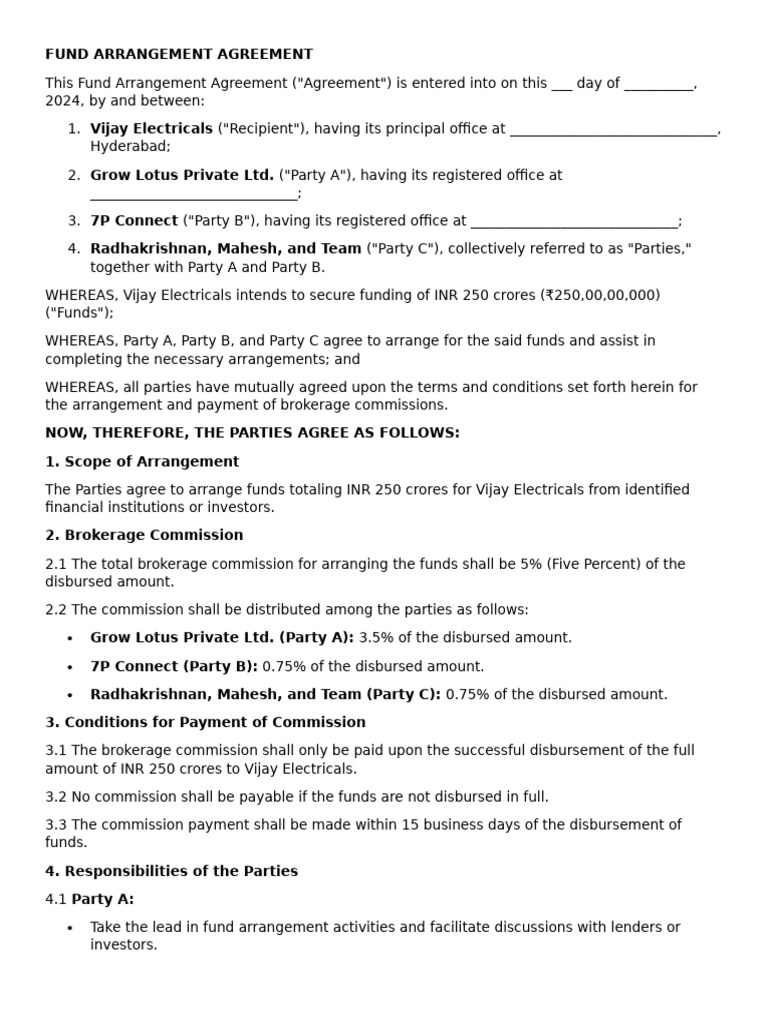 Fund Arrangement Agreement | PDF | Arbitration | Private Law