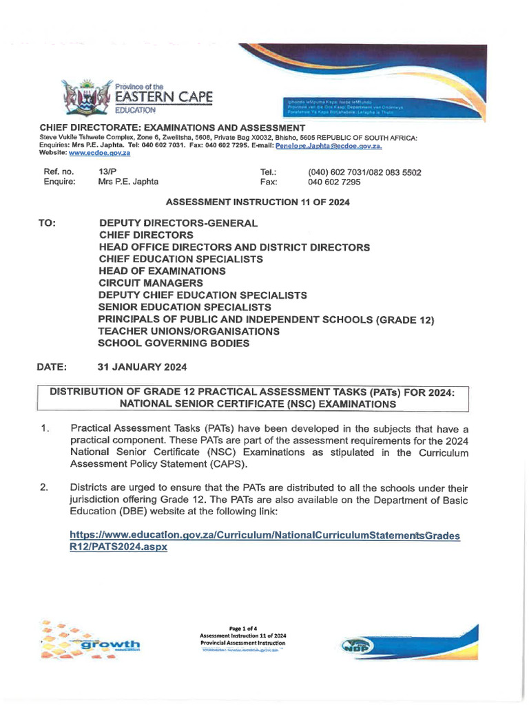 2024 Assessment Instruction 11 of 2024 | PDF