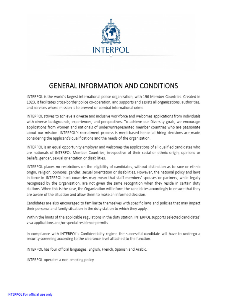 INTERPOL Careers & Opportunities | PDF | Salary | Recruitment