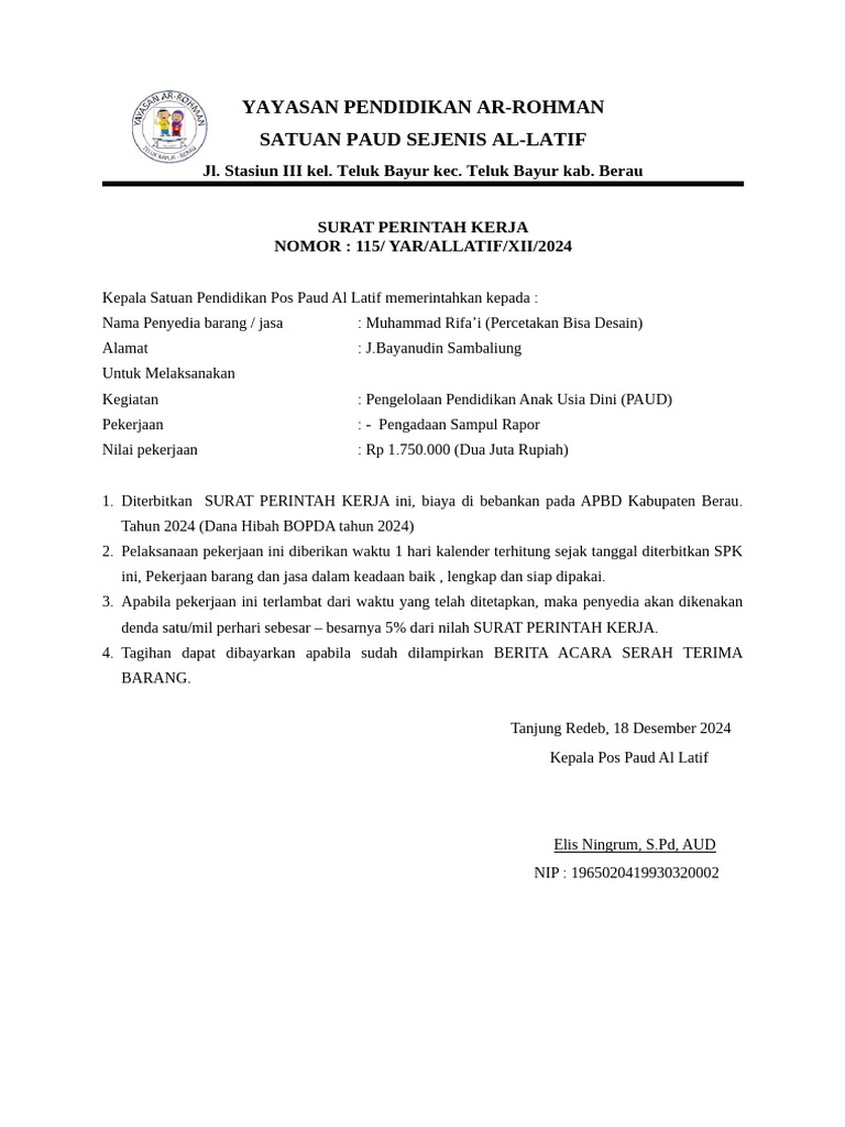 SPJ SAMPUL RAPOR | PDF