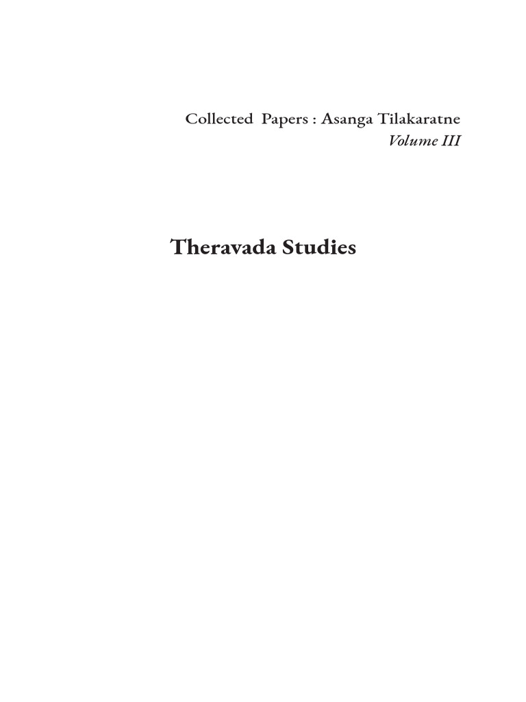 Asanga Tilakaratne - Theravada Studies | PDF | Buddhist Texts | Pali