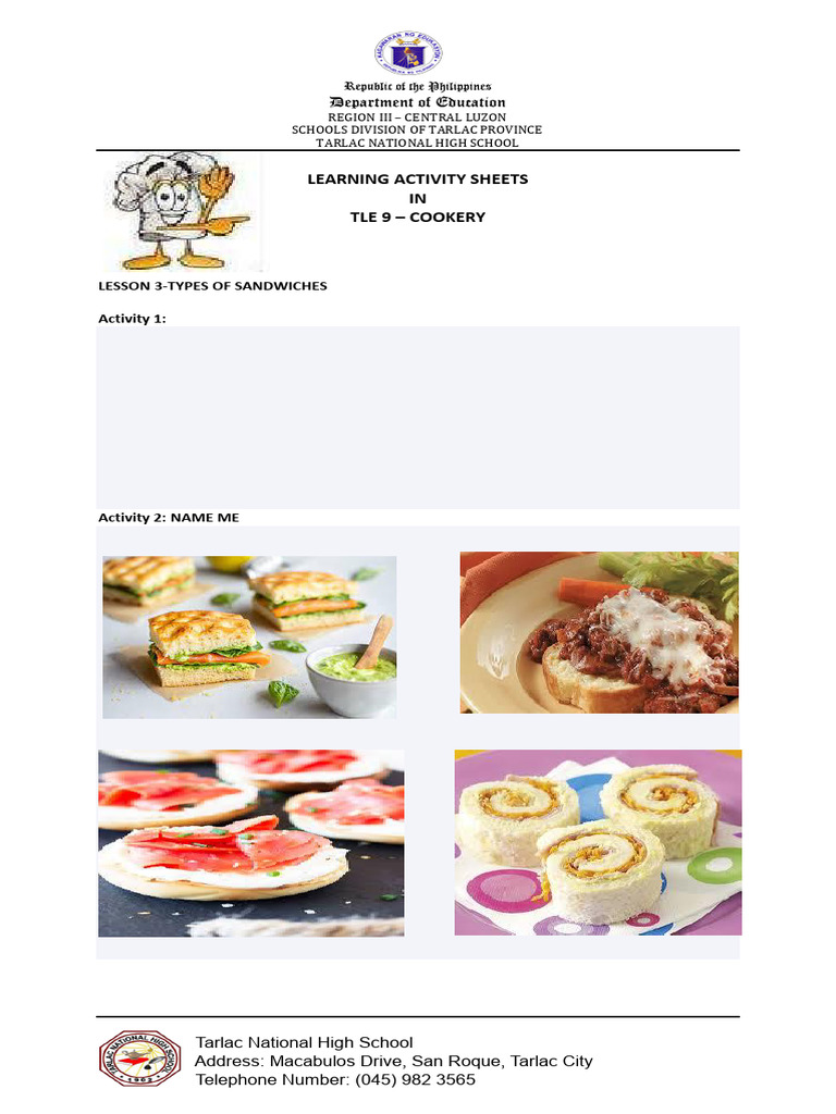 Lesson 3 Q3 Learning Activity Sheets in Tle 9 Cookery 2022 2023 | PDF