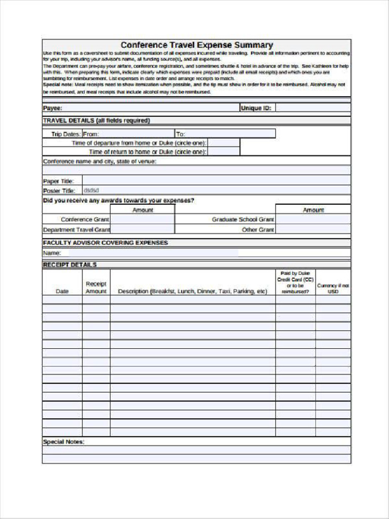 Travel Expense Receipt | PDF