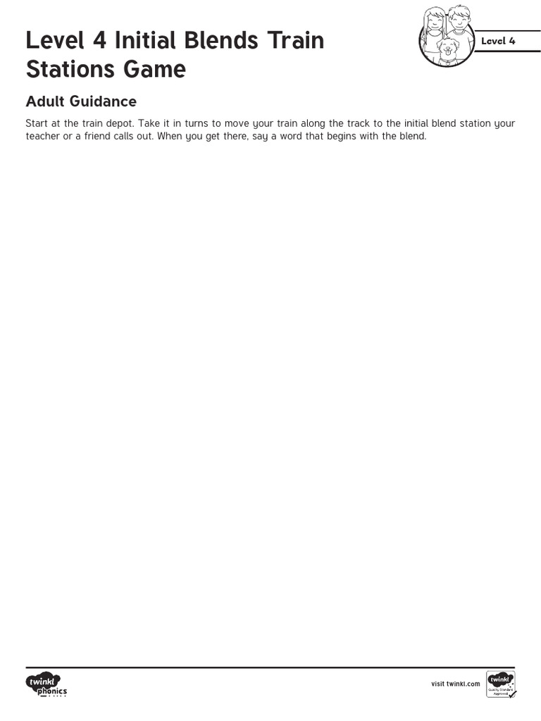 Initial Blends Train Stations Game Adult Guidance | PDF