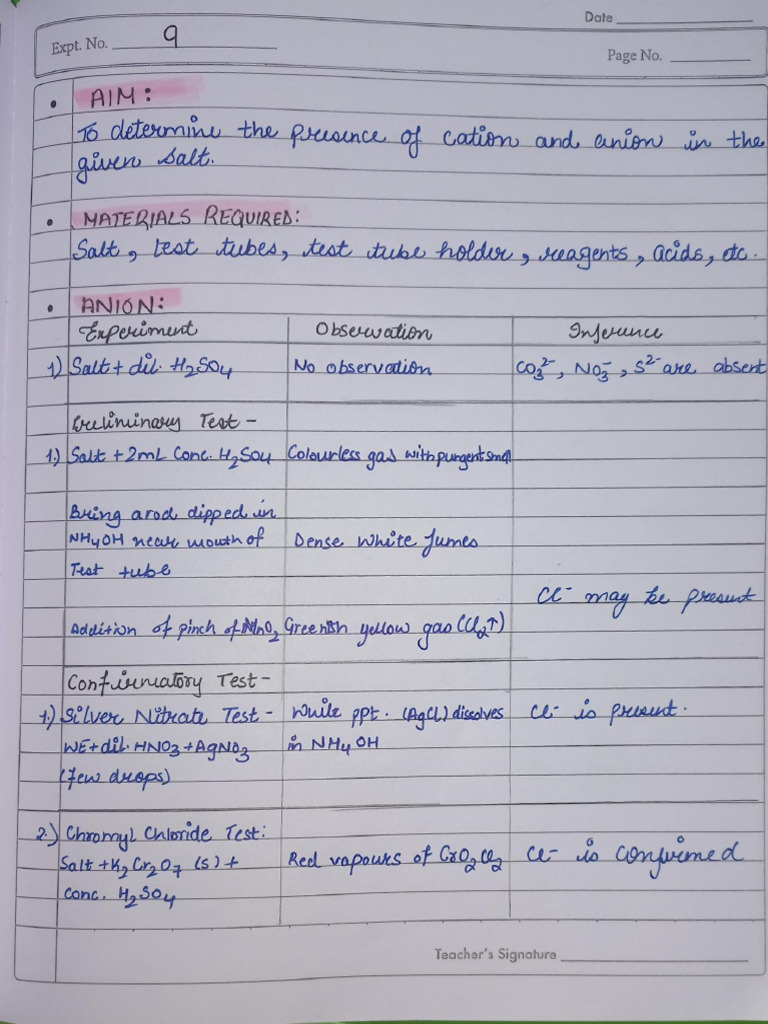 Chem Practical File | PDF