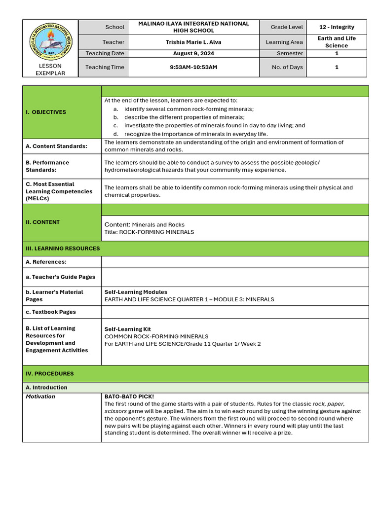 Q1 - Rock-Forming Minerals | PDF | Minerals | Hardness