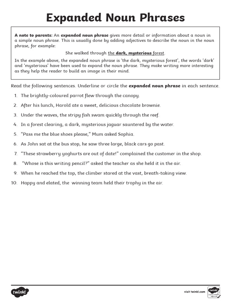Expanded-Noun-Phrases-Activity-Sheets | PDF